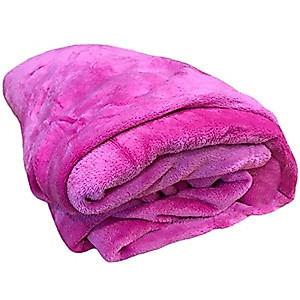 Home Must Haves Solid Hot Pink Affordable Fleece Super Soft Warm Cozy Plush Premium Sofa Couch Picnic Bed Queen Size 80" x 80"