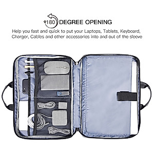 14 15 Inch Laptop Case, Men Women Laptop Bag Sleeve with Organizer for MacBook Pro 14" 16" M4/M3/M2/M1, Dell Inspiron 14, Lenovo Flex 5 14/Ideapad 3 14, HP Pavilion/Chromebook 14" Carrying Case, Gray