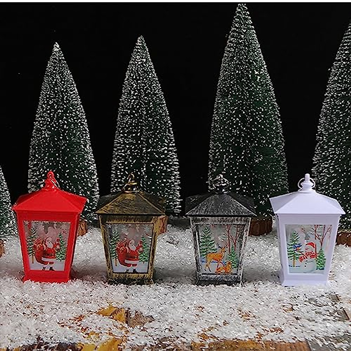 Filsssdy23 Christmas Decorations Snow Globe Lantern, Glittering Lighted Battery Operated Santa Singing Snow Globe Christmas Decor, Christmas Decorations Indoor Holiday Decor