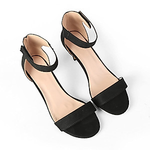 KHIIen Women’s High Stiletto Open Toe Ankle Strap Heels Dress Pump Heel Sandals Fashion Bridal Party Wedding Pump Shoes, black, 38 M EU