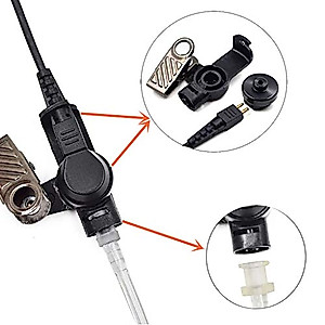 3'2 Wire Acoustic Tube Earpiece Mic Headset Mic Noise Reduction Reinforced Compatible with Motorola XTS 1500 XTS 2500 XTS 3000 XTS 3500 XTS 5000 XTS 5000R HT1000 MTS2000 Two Way Radio Black