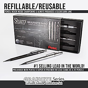 Pentel Sharp Limited Edition, Graphite Gray Box Set (0.3, 0.5, 0.7, 0.9mm) (P200GRBXSET)