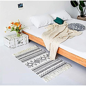 Kingrol 2 Pack Geometric Moroccan Area Rugs, Cotton Rugs for Kitchen Living Room Bedroom Bathroom Laundry Room, 2 x 3 Feet, 2 x 4.2 Feet