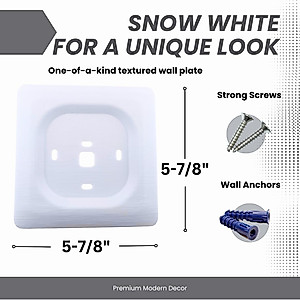 White Snow Square Wall Plate for Ecobee Smart Thermostat Enhanced and Premium Cover Trim Backplate