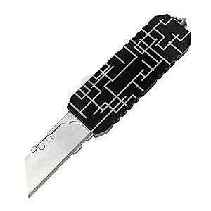 TGZUO Aluminium Alloy Pocket Knife with Clip Small EDC Telescopic Retractable Box Cutter Flipper Precision Craft Knife Utility For Office Home Arts 10pcs Carbon Steel Blades