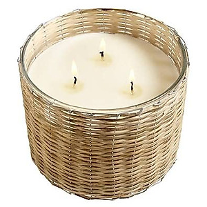 Cut+Grass Field + Fleur Reed 3-Wick Handwoven 21 oz Scented Jar Candle