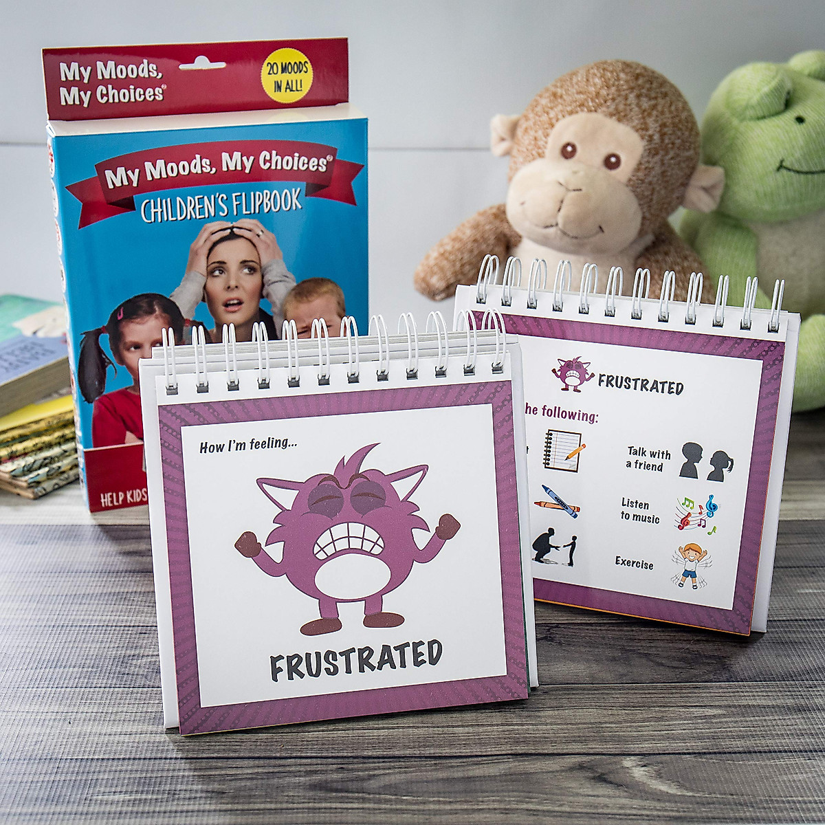 The Original Mood Flipbook for Kids; 20 Different Moods/Emotions; Autism; ADHD; Help Kids Identify Feelings and Make Positive Choices; Laminated Pages (Monster Flipbook)