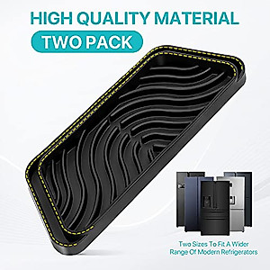 Total Upgraded Refrigerator Drip Catcher,Two-Pack Mini Refrigerator Drip Trays for Refrigerator Water Dispenser Drip Collector, Prevents Water Splashes, Water Spots and Spills (Rectangular Black)