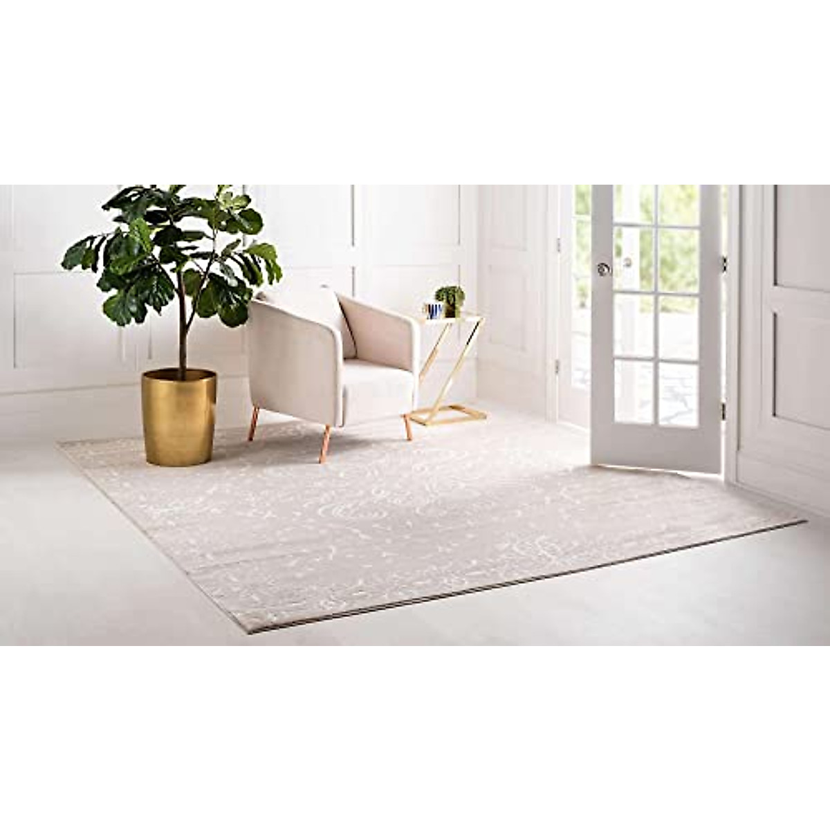 Unique Loom Rushmore Collection Area Rug - Adams (10' 8" Square, Beige/Ivory)