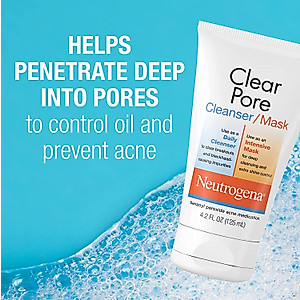 Neutrogena Clear Pore Cleanser/Mask 4.20 oz (Pack of 2)