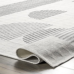 nuLOOM FAE Geometric Shapes Machine Washable Area Rug, 8' x 10', Beige