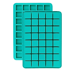 Mity rain 2 Pack 40-Cavity Square Caramel Candy Silicone Molds,Chocolate Forf Truffles, Fat Bombs Keto Snacks, Whiskey Ice Cube Tray,Grid Fondant Mould,Hard Candy Pralines Gummy Jelly Mold