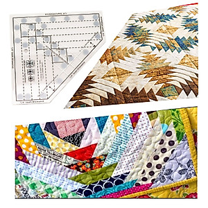 Trim Tool Quilting Ruler,Mini Quilt Ruler Transparent Acrylic Scale DIY Trim Tool Quilting Ruler for 6 8 10 Inch Finished Blocks