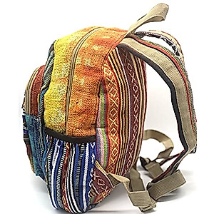 Unique design Himalaya Hemp Backpack Small Backpack Hippie Backpack Festival Backpack Hiking & Tablet Backpack FAIR TRADE Handmade with Love