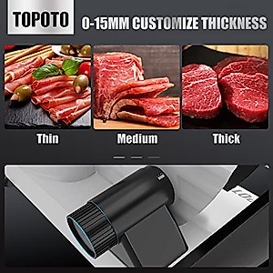 Meat Slicer Home Use TOPOTO Electric Meat Slicer 2 7.5" Stainless Steel Blades 0-15mm Adjustable Thickness Slicing Machine Powerful Kitchen Deli Food Slicers for Meat, Cheese, Bread, Veg Easy to Clean