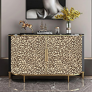 HueBurst Leopard Peel and Stick Wallpaper Leopard Contact Paper Self Adhesive Brown Wallpaper Removable Waterproof Contact Paper Art DIY Wallpaper for Bedroom Living Room 17.3"x118"(14.4sq.ft.)