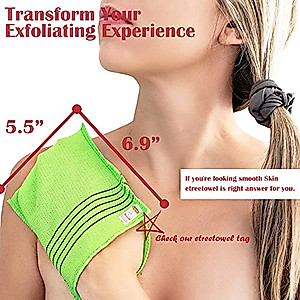 etreetowel Anti-Shrink Korean Asian Exfoliating Bath Washcloths Mitt Scrub for Body washcloth Glove Premium Viscose Rayon Towel (6PACK)