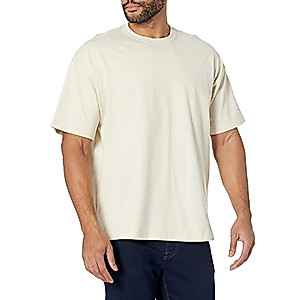 Amazon Aware Men's Oversized Heavyweight Cotton Short-Sleeve T-Shirt, Beige, 3X-Large
