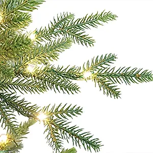 Puleo International 7.5 Foot ft Pre Alberta Spruce Artificial Christmas Tree with Sure-Lit Pole