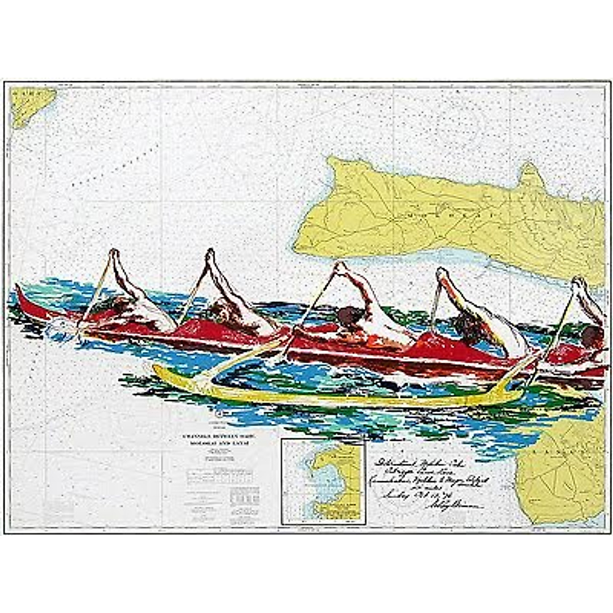 LeRoy Neiman Outrigger Canoe Racing