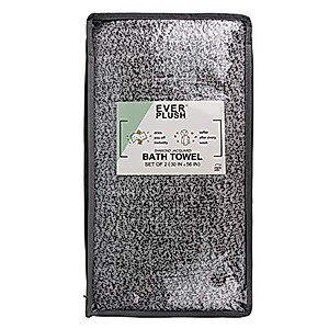 Everplush Diamond Jacquard Bath Towel Set, 2 Pack, Gray