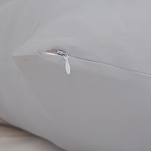 ROYALE LINENS Body Pillow Cover - Double Brushed 1800 Microfiber - 20"x54" with Hidden Zipper Closure - Wrinkle & Fade Resistant - Super Soft Body Pillowcase 2 Pack (Silver, Pack of 2)