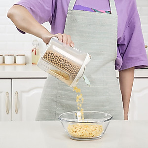 auons Airtight Kitchen Food Storage Container, Leak-Proof BPA Free Plastic Plastic Dry Cereal Dispensers Containers with Durable Lids for Flour, Sugar, Rice (1500ml-3 Grid)