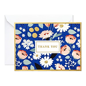 Hallmark Thank You Cards Assortment, Pink and Blue Floral (50 Thank You Notes with Envelopes for Wedding, Bridal Shower, Baby Shower, Business, Graduation)