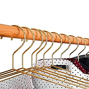 Jetdio 17.7" Strong Metal Wire Hangers Clothes Hangers, Coat Hanger, Standard Suit Hangers, Ideal for Everyday Use, 30 Pack, Gold