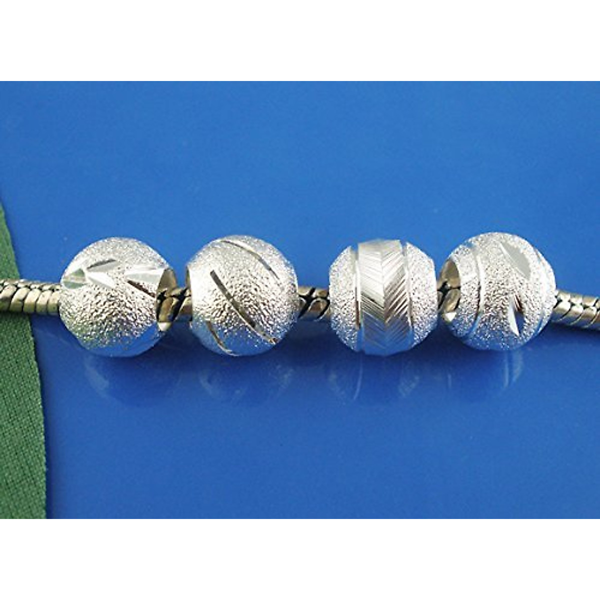 Ten (10) Star Glitter Spacer Beads for Snake Chain Charm Bracelets