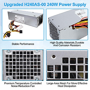 S-Union 240W Power Supply Unit Replacement for Dell OptiPlex 390 790 960 990 3010 9010 Small Form Factor System SFF H240AS-00 H240AS-01 H240ES-00 D240ES-00 AC240AS-00 AC240ES-00 L240AS-00 PH3C2