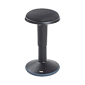 ECR4Kids Sitwell Wobble Stool with Cushion, Adjustable Height, Active Seating, Black