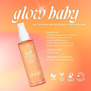 Pacifica Setting Spray Glow Baby Brightening Mist, Broad Spectrum SPF 45, UVA/UVB Protection, Blue Light Protection, Facial Mist, Suncare, Skin Care, Vegan, 1.7 fl oz (1 Count)