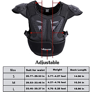 Webetop Kids Dirt Bike Chest Protector Motocross Adjustable Youth Chest Protector Shock-Resistant Dirt Bike Gear for ATV, Cycling