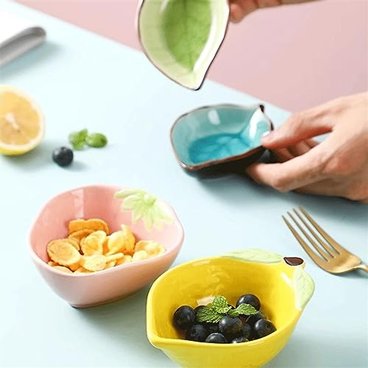 Appetizer Plates Snack Bowls Cute Ceramic Soy Sauce Plate Mini Seasoning Plate Tomato Sauce Plate Tomato Sauce Soy Sauce Appetizer Dipping Sauce Small Bowl Salad Plates Dinner Plates ( Color : A )