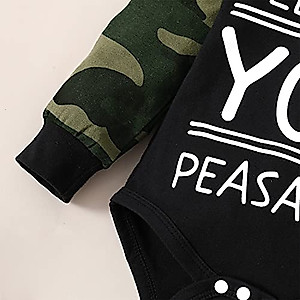 Newborn Baby Boy Clothes,Camo Fall Winter Outfits Clothing Black 0-3 months