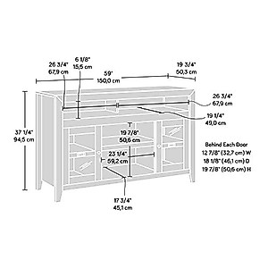 Sauder Dakota Pass Entertainment/Fireplace Credenza, For TV's up to 60", Craftsman Oak finish