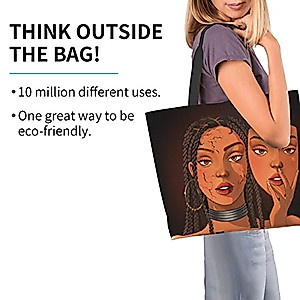 African woman Tote Bag,Large Shopping Shoulder Bag,Handbag for Women Halloween