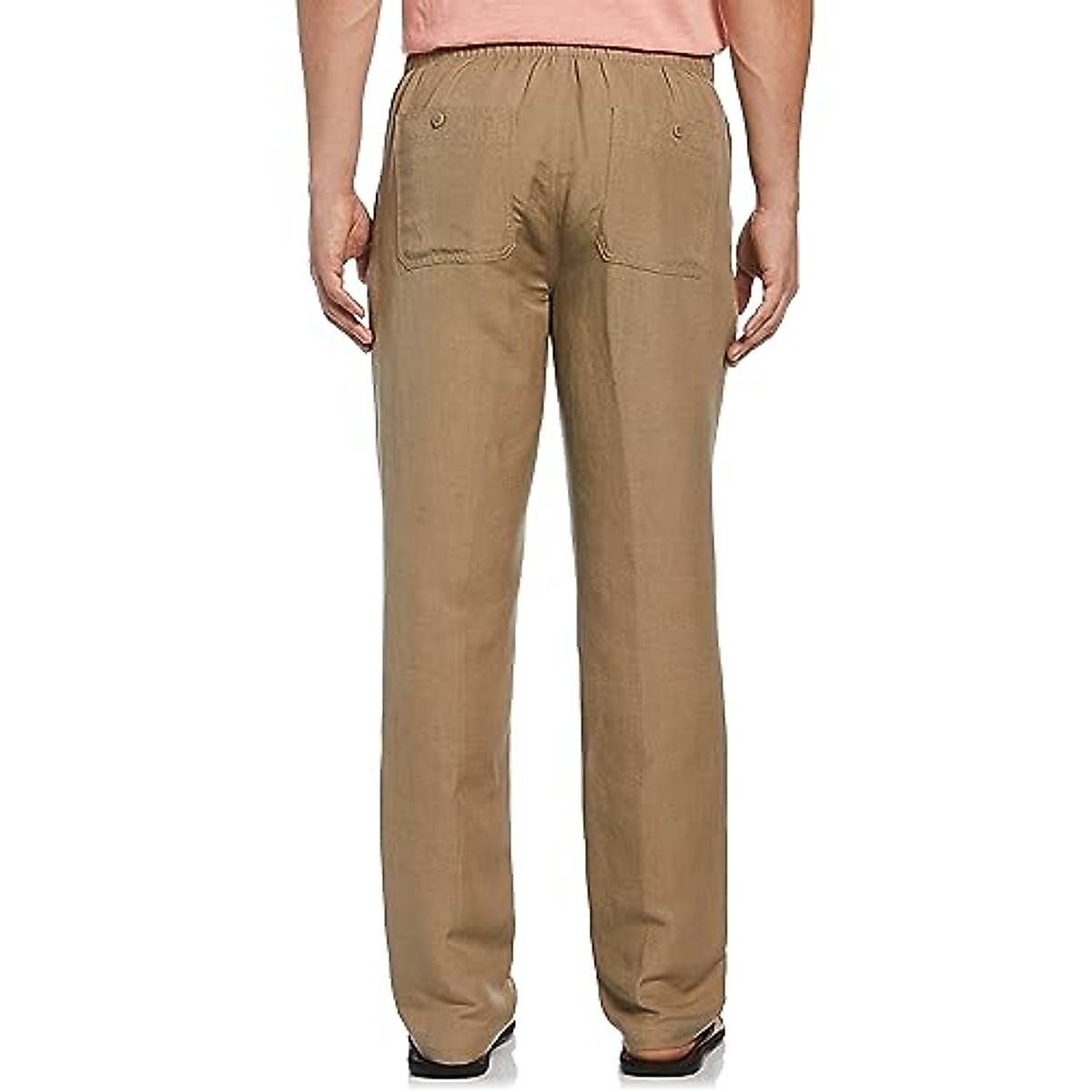 Cubavera Men's Linen-Blend Pants With Drawstring (Size Small - 5X Big & Tall), Timber Wolf Brown, Large/32" Inseam