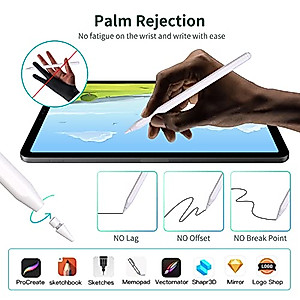 Wireless Charging Pencil for iPad with and Tilt Sensitive, Palm Rejection, iPad Pencil 2nd Generation Compatible with iPad Pro 11 inch 1/2/3/4, iPad Pro 12.9 Inch 3/4/5/6, iPad Air 4/5, iPad Mini 6