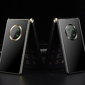 Zyyini Flip Phone with Camera, Senior Flip Phone Unlocked 2G, Dual SIM Flip Phone, One Touch Dial, 2.8in Screen, for Seniors & Kids(Gold)