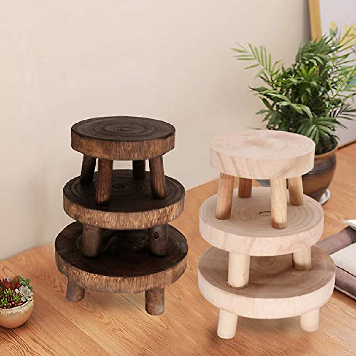 TITA-DONG Wood Plant Stand Set - Vintage Flower Holders