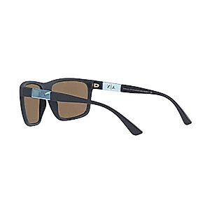 A|X ARMANI EXCHANGE Men's AX4121SF Low Bridge Fit Square Sunglasses, Dark Blue Mirrored Blue, 60 mm
