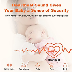 White Noise Machine Baby, Portable Sound Machine for Baby Kids Adult Sleeping, 10 Soothing Sounds, 7-Color Night, USB Rechargeable, Auto-off Timer, Sleep Noise Machine Therapy for Home, Office, Travel