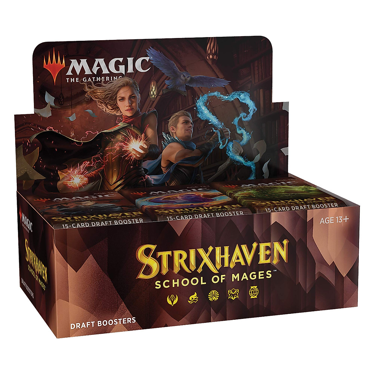 Magic: The Gathering Strixhaven Draft Booster Box | 36 Packs (540 Magic Cards), Brown