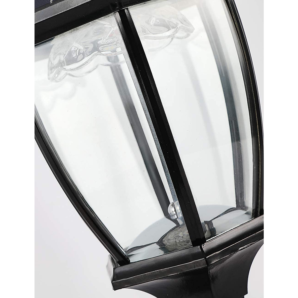 GYDZ Solar Post Lights Outdoor Solar Lamp Post Light for Gate Porch/Stone Pillar, Waterproof Decorative Solar Pillar Light Warm&Cool White, Oil-Rubbed Black Die Cast Aluminum Housing with Clear Glass