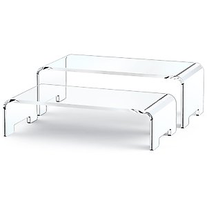 Zimilar 2 Pack Monitor Stand Riser, Acrylic Computer Stand Riser for Computer, Laptop, Printer, Notebook, iMac, Crystal Clear Laptop Stand and Monitor Riser(Large & Small Acrylic)
