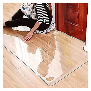 Clear PVC Desk Chair Mat Chair Mat Office Chair Mat/Non Slip Transparent Doormat Protector Chair Mat,1.5mm,Transparent Floor Mat,110/120/130/140/150/160cm Wide,Office Home Chair Mat, for Office & Home