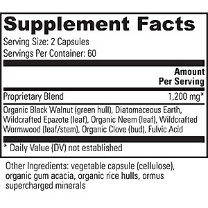 Global Healing Paratrex - Gut Health Cleansing & Intestinal Detox Support - Cleanse Supplement with Organic Wormwood, Neem, Black Walnut and Diatomaceous Earth for Human Adults - 120 Capsules