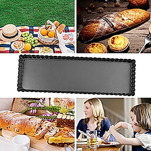 Cyimi Rectangular Tart Pan 14 Inch Nonstick Quiche Pie Pan with Removable Bottom Tart Pan for Pies, Quiche Bakeware, Cheese Cakes, Desserts